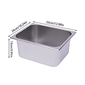 LOYALHEARTDY 6 Pack Hotel Pans 6" Deep Steam Table Pan 1/2 Half Size 13" L x 10.2" W Commercial Hotel Pan Stainless Steel Catering Food Pan