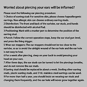 Ear and Nose Piercing Tool Stainless Steel Ear Piercing Gun with 18 Pairs Ear Stud for Salon and Home Use