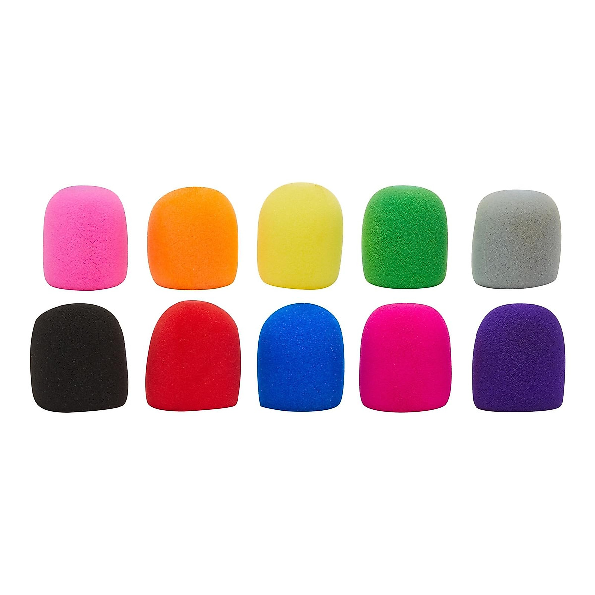 Stockroom Plus Handheld Microphone Windscreen, Reusable Foam Covers in 10 Colors (2.25 x 3 in, 20 Pack)