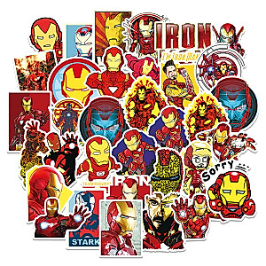 86 Pcs Birthday Party Decorations, Birthday Party Supplies For Iron Man Includes The Iron Man Inspired Happy Birthday Banner - Cake Topper - 12 Cupcake Toppers - 20 Balloons - 52 Sticker