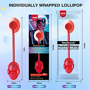Music Lollipop Suckers,AMOS Audio Lollipop Sugar Free, Singing Lollipop Individually Wrapped, Novelty Gift for Mothers Day (Strawberry, Pack of 1)