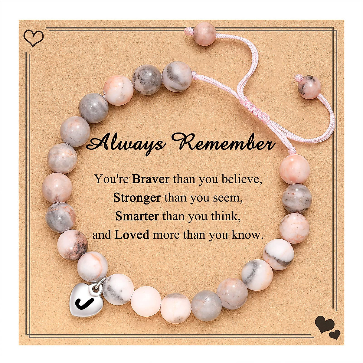 UNGENT THEM Gifts for Girls Jewelry Cute Stuff Things Letter J Initial Bracelets Valentines Graduation Confirmation Christmas Birthday Teen Teenage Ideas 10 12 14 16 18