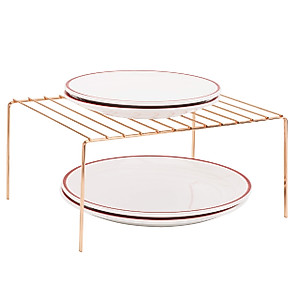 Kitchen Details Copper Medium Helper Shelf, Cabinet Organizer Maximizes Space, Free Standing