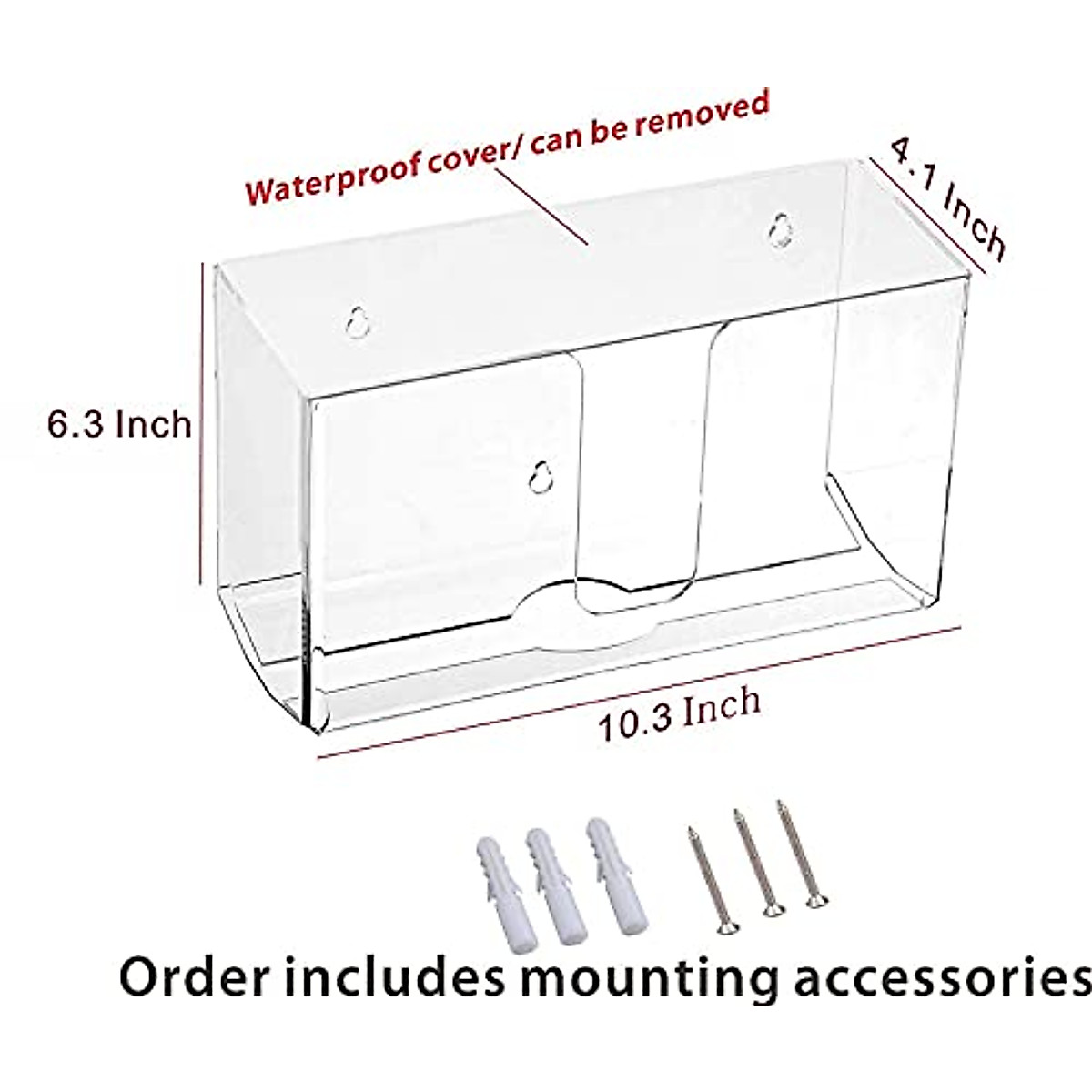 Cq acrylic Wall Mount Paper Towel Dispenser with Lid,Clear Folded Paper Towel Holder for Bathroom Toilet and Kitchen,Suitable for Z-fold, C-fold or Multi-Fold Paper Towels,Pack of 1