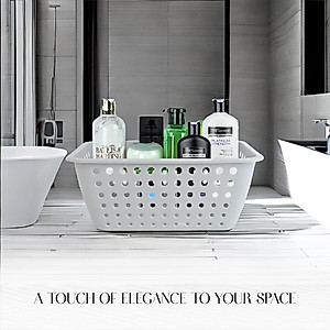 Large Storage and Organizer Baskets, Set of 3 Containers for Home Organization, Durable Plastic Laundry Bins With Handles (3-Pack Gray)