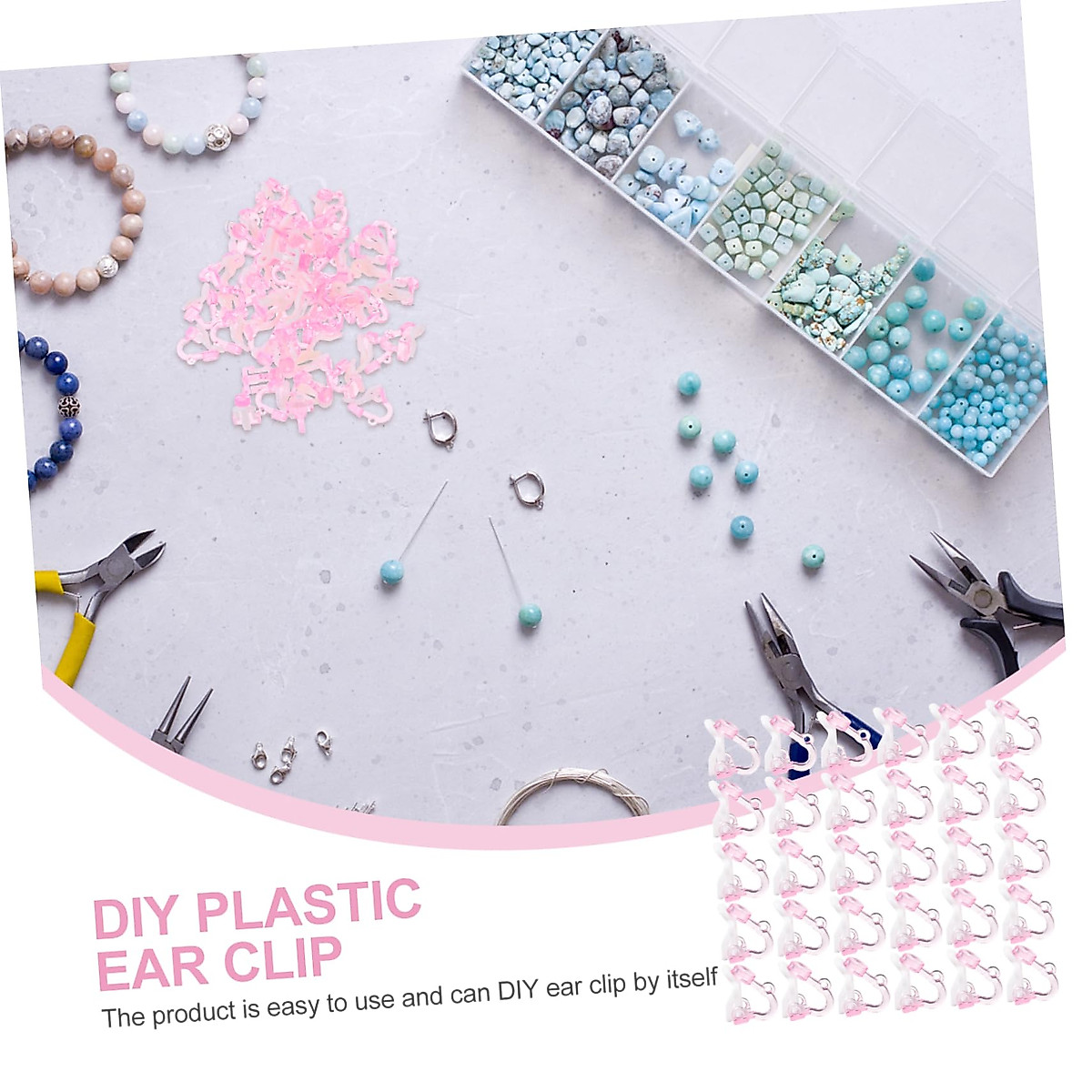 TEHAUX 100pcs Earring Accessories Stud Earring Converters Clip Ear Wrap Earrings Post Earring Converter Jewel Ornaments Earring Making Supplies Pierced Plastic Components Puncture