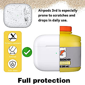 Mulafnxal for Airpods 3 3rd Generation Case Cute 3D Lovely Unique Cartoon for Airpod 3 Silicone Cover Fun Funny Cool Design Fashion Cases for Boys Girls Kids Teen for Air pods 3 (2022) (Yellow Drink)