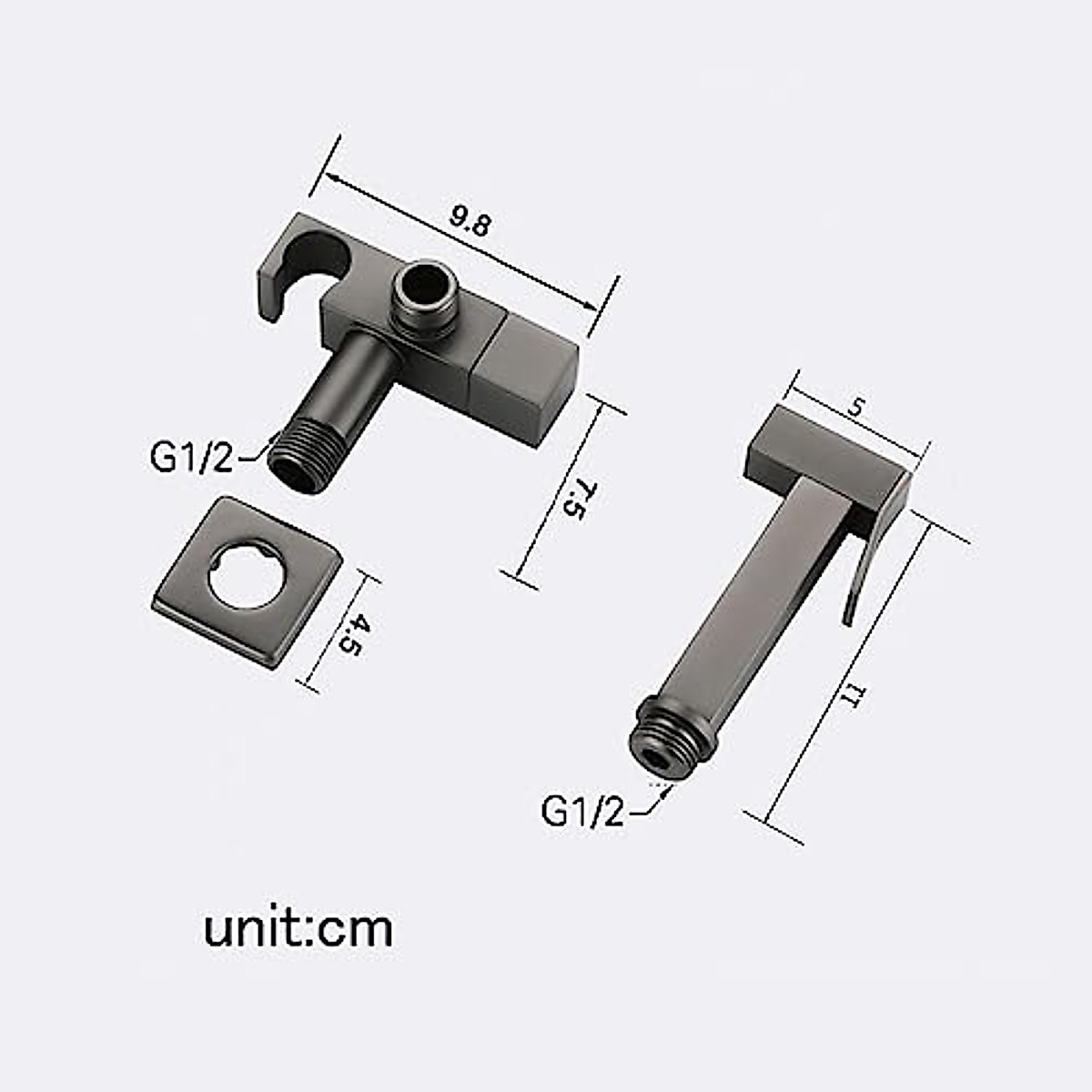 NBAAYIK Handheld Bidet Sprayer for Toilet,Bidet Sprayer Kit,Toilet Sprayer Bidet,Bidet Sprayer for Toilet from Sink,Full Copper Toilet Spray Partner High Pressure Flushing,White (Brushed G