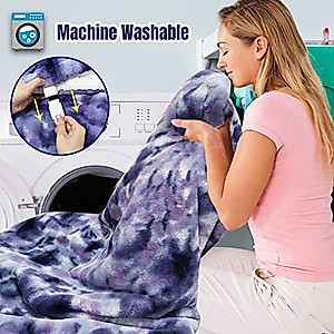 GOQO TOMO Electric Heated Blanket 50" x 60" Throw Wrap with 12 Heating Levels for Home Office Use Gradient Purple-Z5060