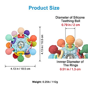 Baby Montessori Sensory Toys for 0-6 6-12 Months, Baby Teether Teething Toys for Babies 0 3 6 9 12 18 Months, Newborn Infant Learning Developmental Toys Gifts for 1 2 Year Old Boys Girls