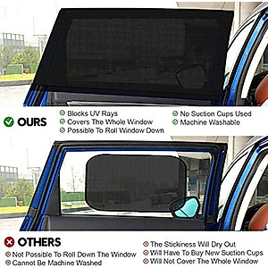 LEMLEON Car Window Shade,Automotive Sun Protection for Baby Windshield Mesh Rear Side Kids Sunlight Protection, Double Venting Design, Universal Fit Most of Cars and SUV's. 2 Pack
