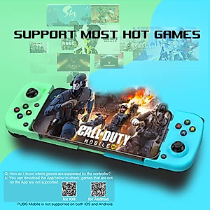 arVin Mobile Gaming Controller for iPhone iOS Android PC, Wireless Gamepad Joystick for iPhone 14/13/12/11, iPad, MacBook, Samsung Galaxy S22/S21/S20, TCL, Tablet, Call of Duty, Apex, with Back Button