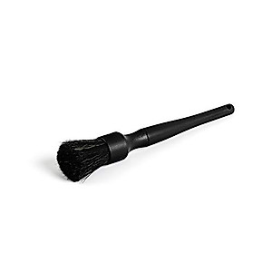 Detail Factory - Natural Boar's Hair Detailing Brush Combo Kit - Heavy Cleaning Action for Small Spaces, Engine Bays, Exterior Detailing, One Long Handle + One Short Handle, Black on Black (2-Pack)