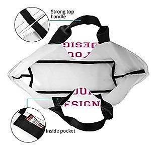 Custom tote bag Personalized Tote Bag Portable Design Your Own Text/Logo/Image Aesthetic Add Your Name Your Text Custom Tote Bag Custom Handbag, Collegiateflf-pink