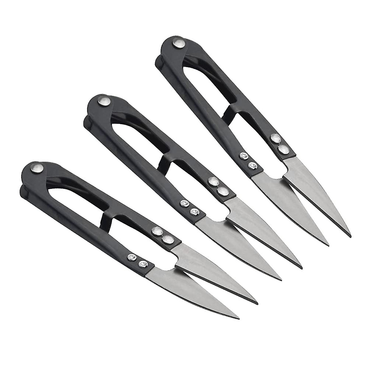 XINMEIWEN 3Pack 4.1Inch Sewing Scissors Yarn Thread Craft Scissors Small Snips Trimming Nipper for Home Office School DIY Projects (Black)