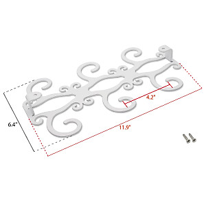 GeLive Under Cabinet Wine Glass Holder Stemware Rack 6 Hook Wine Glass Hanger Space Saver Storage Organizer for Kitchen and Bar Butterfly Shape (White)