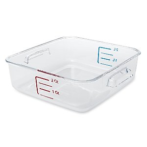 Rubbermaid Commercial Products FG630200CLR-12 Space-Saving Container, 2 Quart Capacity (Pack of 12)