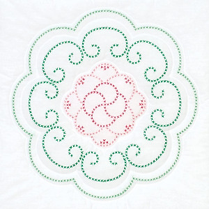 Jack Dempsey Needle Art - Vintage Cross-Stitch Flower 18" Quilt Squares