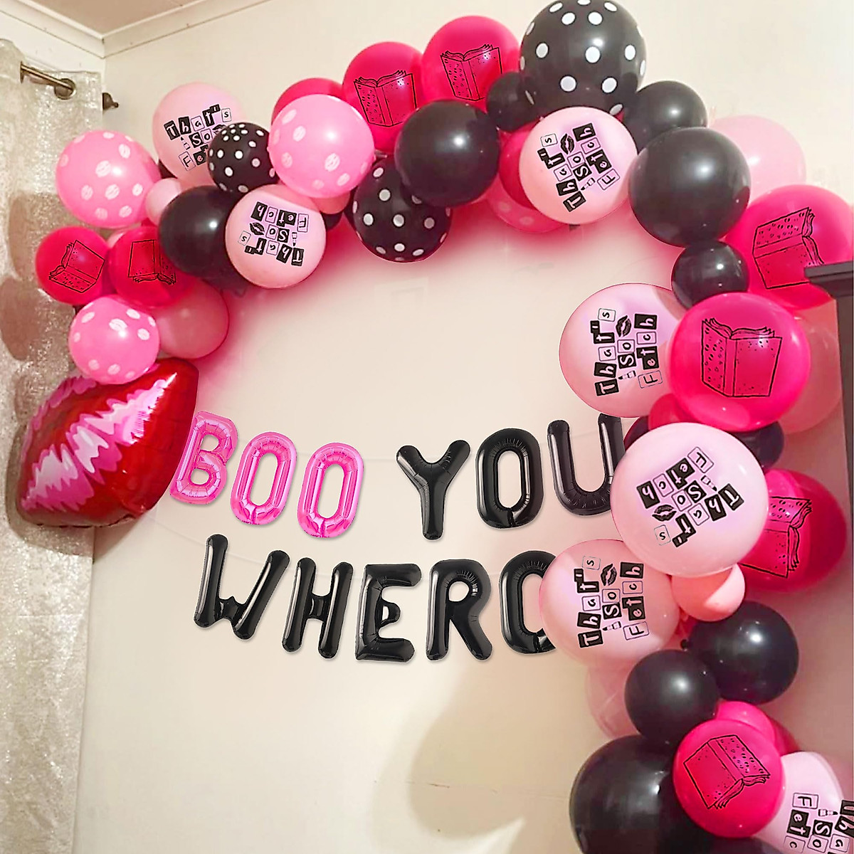 LaVenty Mean Girls BalloonParty Decoration Thats Fetch Balloons Burn Book Banner Y2K Party Supplies