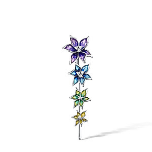 Santuzza 925 Sterling Silver Ccolorful Orchid Enamel Flower Pendant Cubic Zirconia Pendant for Women
