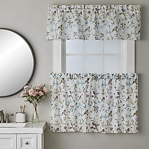 SKL Home by Saturday Knight Ltd. Aviary Curtain Tier Pair, 54 Inches x 36 Inches, Pastels
