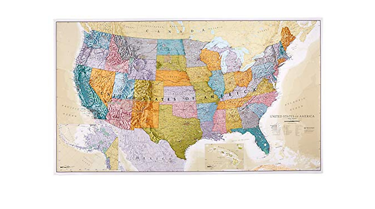 Giant Classic USA Map - 46 x 80 Inches Poster