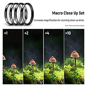 NEEWER 58mm Lens and Filter Set: Wide Angle/2.2X Telephoto Additional Lens for 18mm-85mm APS-C Lens, (+1+2+4+10) Close Up Macro/ND/UV/CPL/FLD Filters for Camera Lens with ⌀58mm Thread