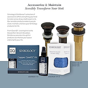 Hawking Copper 17" Rectangular Dual Flex Bath Sink with Care Kit