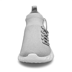 SILLENORTH Women's Walking Shoes Sock Sneakers Slip On Mesh Sport Running Shoes Casual Lightweight Shoes for Gym Work Jogging Light Grey Size 9
