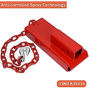 YINTATECH Forklift Hitch Receiver 2” Insert Pallet Forks Trailer Towing Adapter with Safety Chain