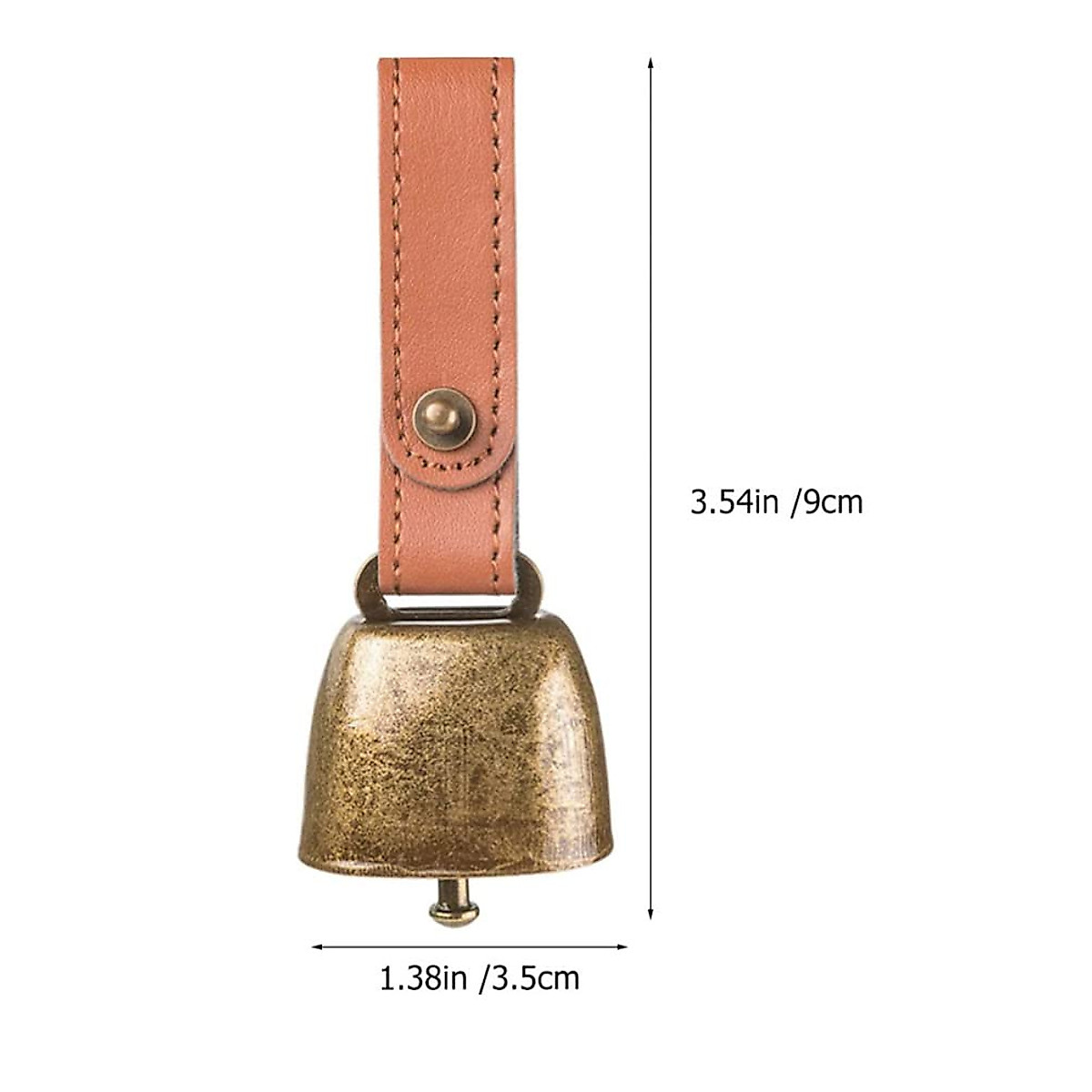 1PC Dog Collar Bells Iron Cow Bell Noise Makers Country Dog Cow Sheep Cattle - Bell with Leather Button Strap Pet Collar Supplies