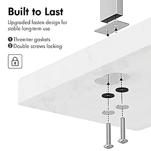 KES Standing Towel Rack & Natural Marble Toilet Paper Holder Stand, SUS304 Stainless Steel Brushed Finish, BTH217-2+BPH284S1-2