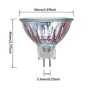 CTKcom MR16 12v 20w Halogen Light Bulbs(6 Pack) - 12 Volt Bi Pin Base,High Lumens, Precision Halogen Reflector Fiber Optic Light Bulb, Glass Cover,6 Pack