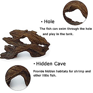 Tfwadmx 4 Pcs Aquarium Resin Driftwood Decoration Log Fish Tank Cave Hideout Wood Decor Freshwater Betta Ornament Aquarium Decorations