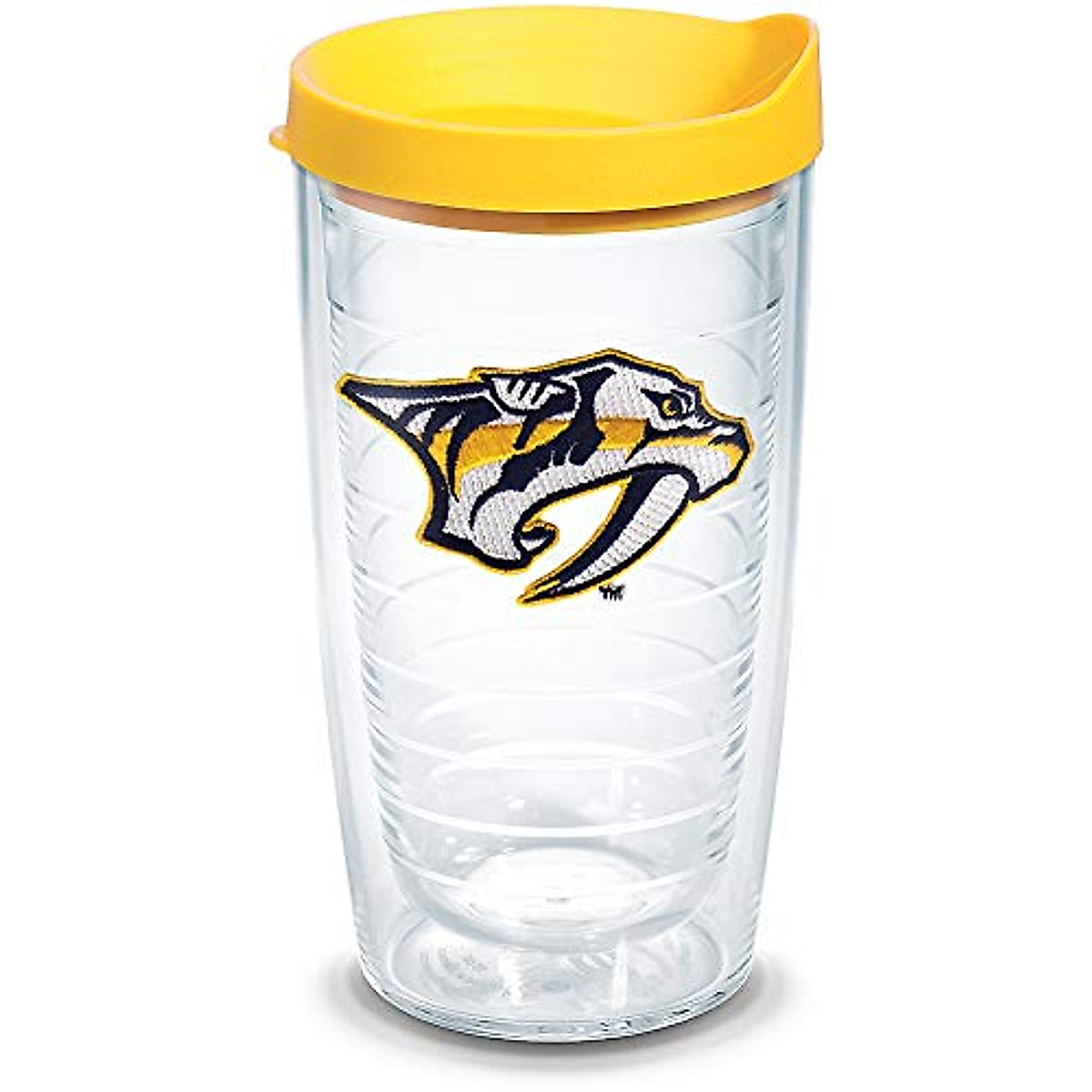 Tervis NHL Nashville Predators Primary Logo Tumbler with Emblem and Yellow Lid 16oz, Clear