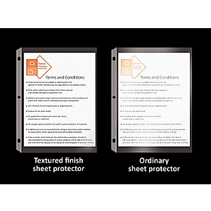 Better Office Products 200 Count Textured Sheet Protectors, 8.5 x 11", Textured for Added Anti Glare, Extra Privacy, and Easier Handling, Top Load, 200 Pack