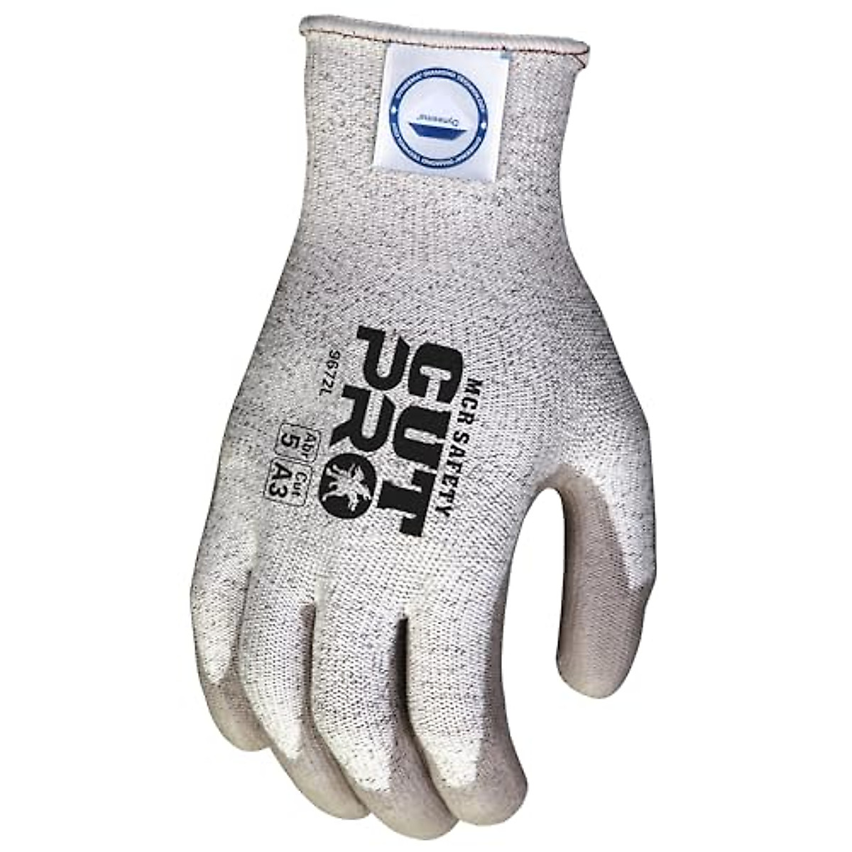 MCR Safety Memphis Dyneema Polyurethane Gloves, X-Large, White/gray, Pair