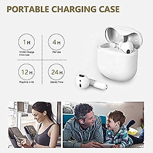 Wireless Earbud Bluetooth 5.0 Headphones Noise Cancelling Air Buds Pods 3D Stereo Ear pods in-Ear Ear Buds with Deep Bass Earphones Sport Headsets for Android/Samsung/Apple iPhone