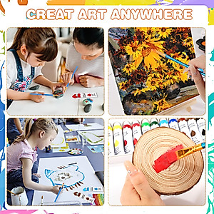 2 Pack Acrylic Paint Set 12 Colors,20 Paint Brushes,24 Paints for Adults,Kids,Beginner,Professional Artists,Non-Toxic Craft Paint kit for Paper,Canvas,Rock,Wood,Ceramic,Fabric Vibran