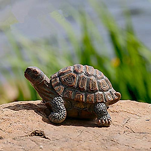 donau Garden Statues Turtle Figurines Polyresin Garden Sculpture Turtle Decor 5.1 inch