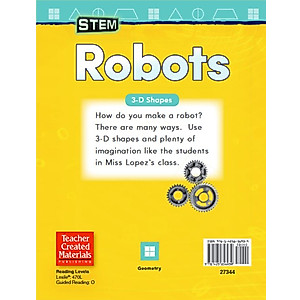 Teacher Created Materials 27344 STEM Robots 3-D Shapes (Stem: Mathematics Readers)