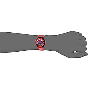 Accutime Kids Marvel Spider-Man Digital Quartz Plastic Watch for Boys & Girls with LCD Display, Red/Black (Model: SPD3515A)