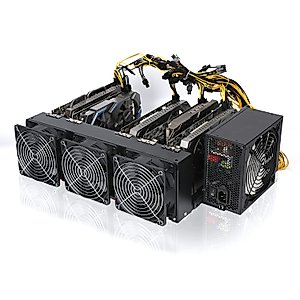 PXY-ELEC Complete Mining rig System. X79 Mining Motherboard has 5 PCI-E 3.0 Card Slots to Support 3060 GPU Full Speed. Pre-Installed Intel 2609 v2 CPU, 128 GB SSD, 8GB RAM, 1800W PSU (NO GPU)