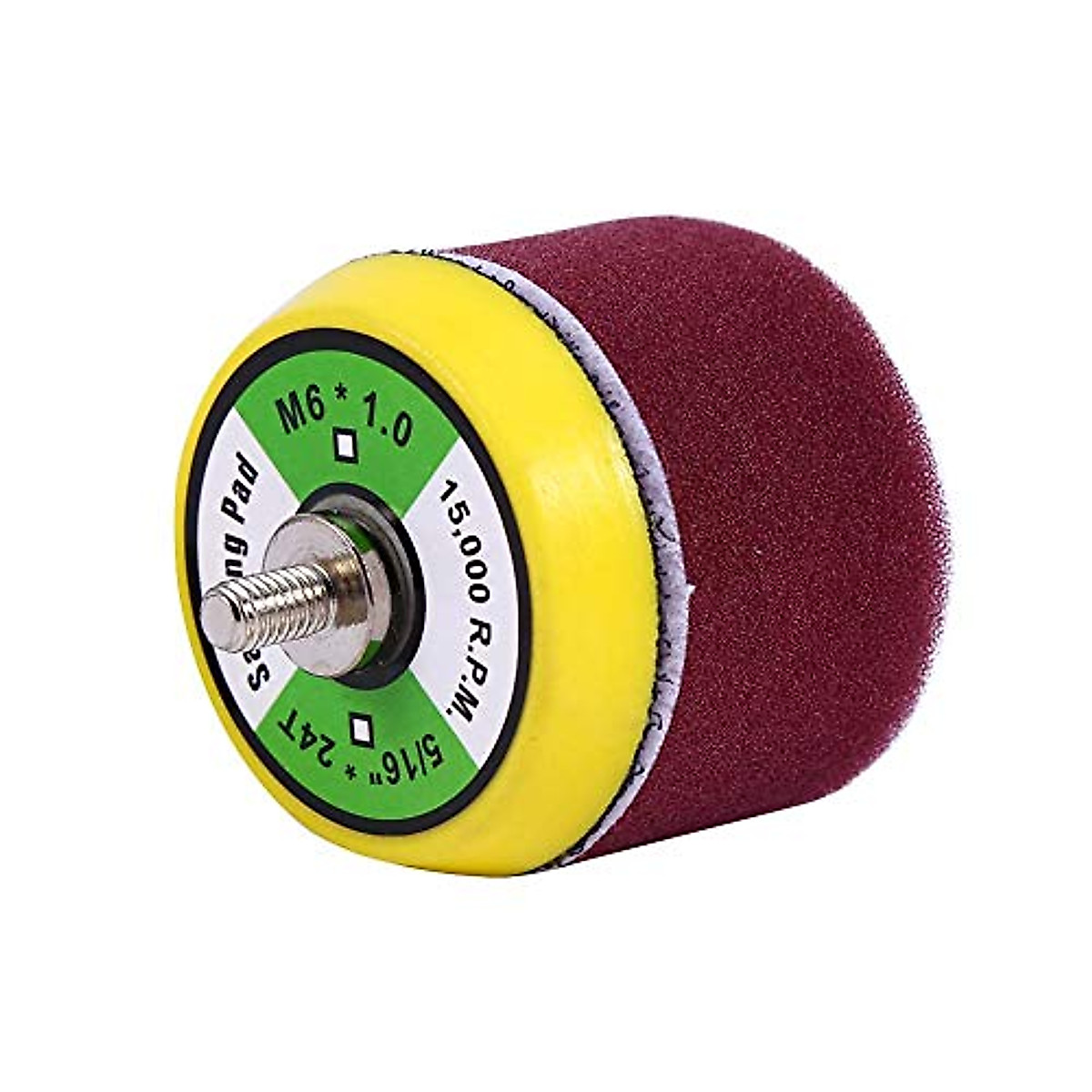 Suuonee Polishing Pad Set, 16pcs 2" Polishing Sponge Flat Polishing Buff Pad Set for Sander Car Polisher Thread-M6X1