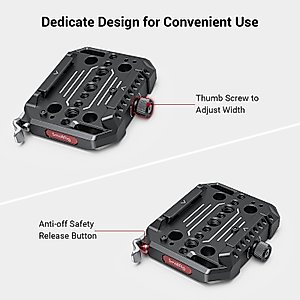 SmallRig Drop-in Baseplate for Manfrotto 501PL Style with Anti-Falling and Width Adjustable Design - 2887