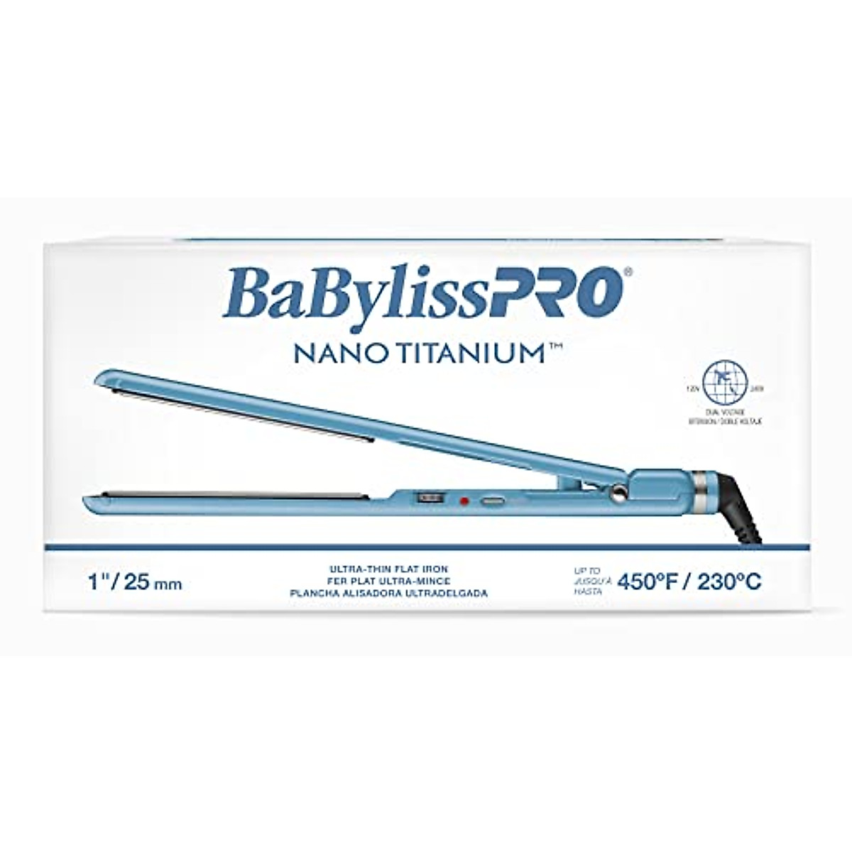 BabylissPRO Nano Titanium 1" Titanium-Plated Ultra-Thin Straightening