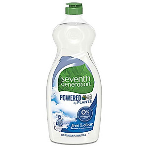 Seventh Generation Dish Liquid Soap, Free & Clear, 25 oz (Packaging May Vary)