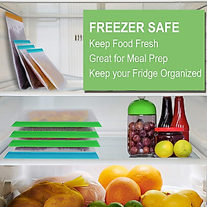 10 Pack BPA FREE Reusable Storage Bags 2 Reusable Gallon Bags+4 Leakproof Reusable Sandwich Bags+4 Thick Reusable Snack Bags Freezer Bags Leakproof Lunch Bags for Food Meat Fruit Cereal (Multicolored)