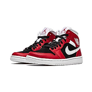 Nike Women's Jordan 1 Mid shoe, Gym Red/White-black, 7