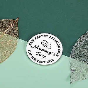 Fun New Parents Decision Coin, New Mom Gifts for Women New Dad Gift for Mother to Be New Baby Baby Shower Pregnancy Gift First Time Birthday Mothers Fathers Day Christmas Thanksgiving, Double Sided